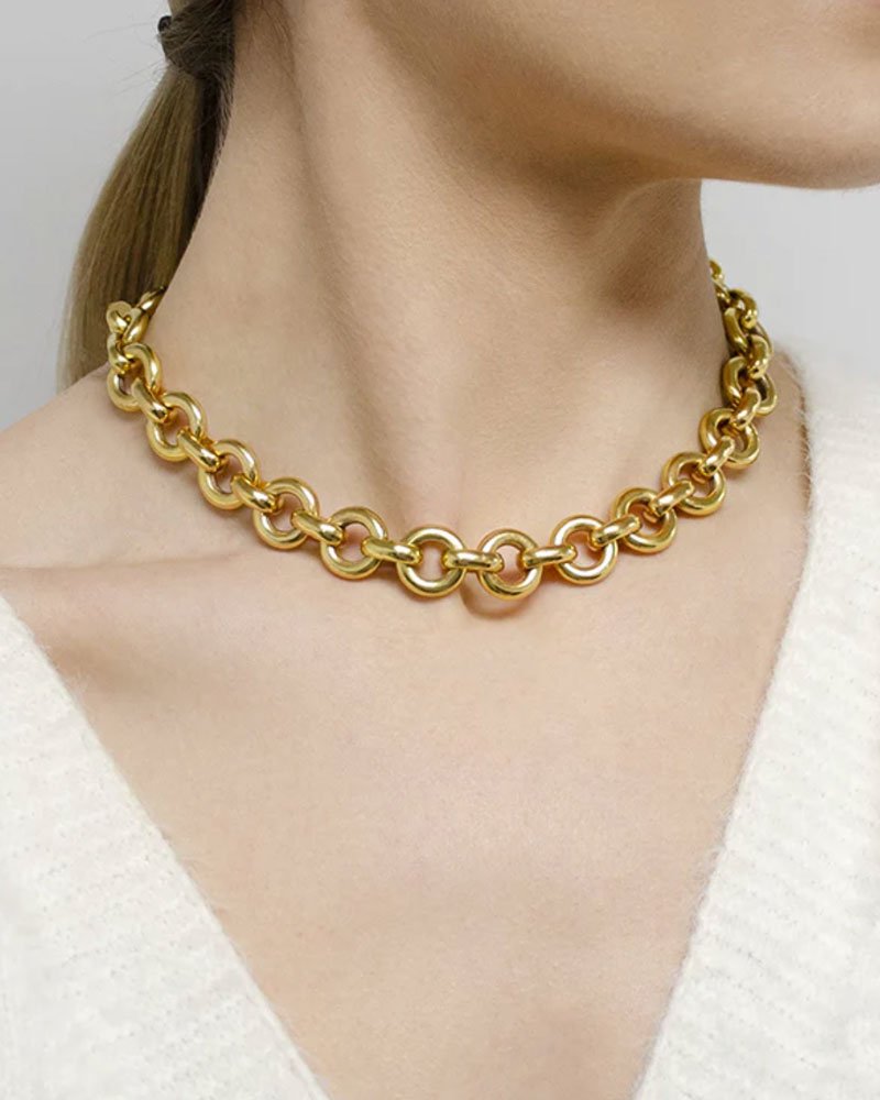 Ben Amun Gold Circle Link Necklace by Capsule Shop
